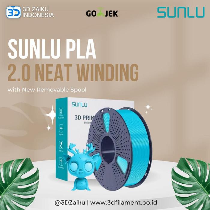 Jual SUNLU 3D Filament PLA+ 2.0 Neat Winding Anti Sangkut Bahan Import ...