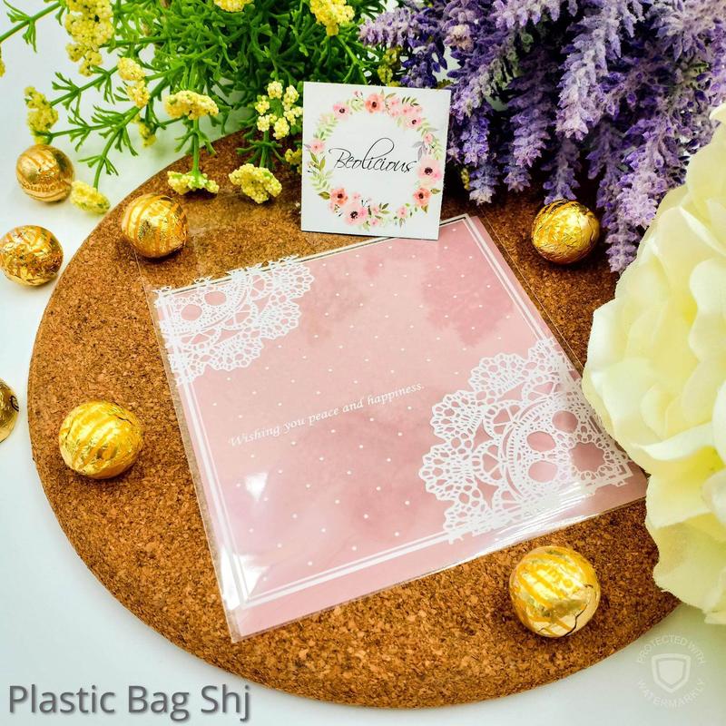 100pcs Romantic Pink Lace Kuih Raya Wrapper,Cookies Packaging,Plastic ...