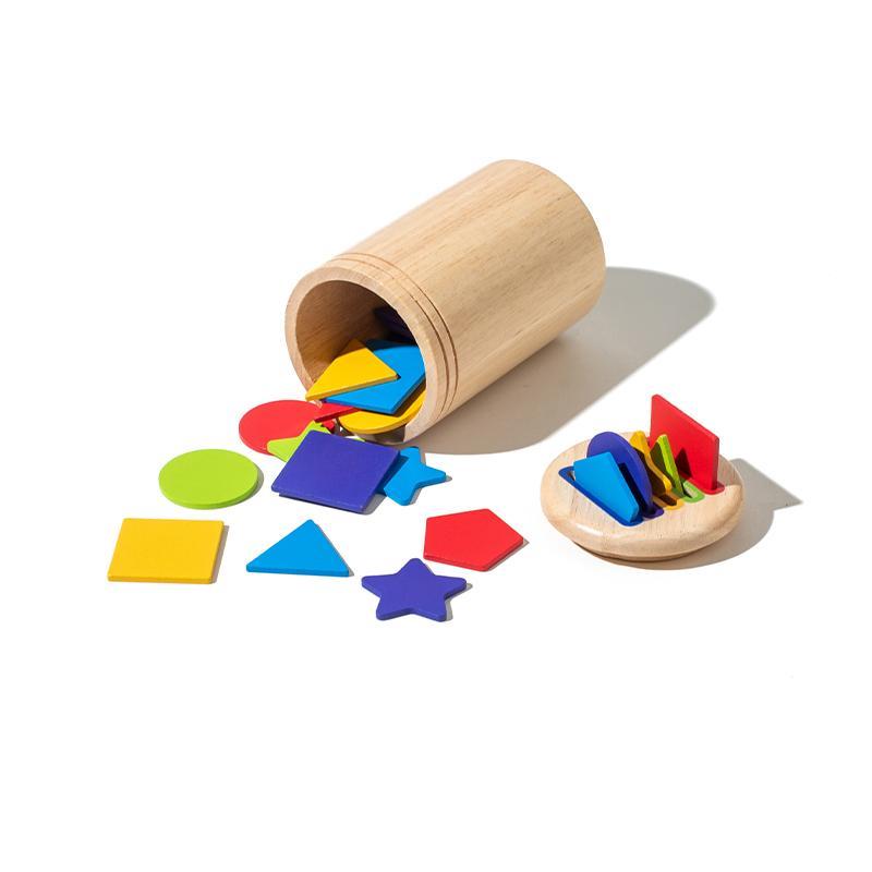 Wooden Shaped Sorting Tubes, 1 Set Colorful Matching Toys, Perfect ...