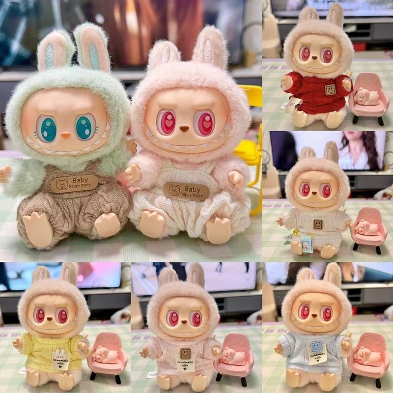 【No Doll] Labubu V2 Clothes Simple Macaron Labubu Sit Party Doll ...