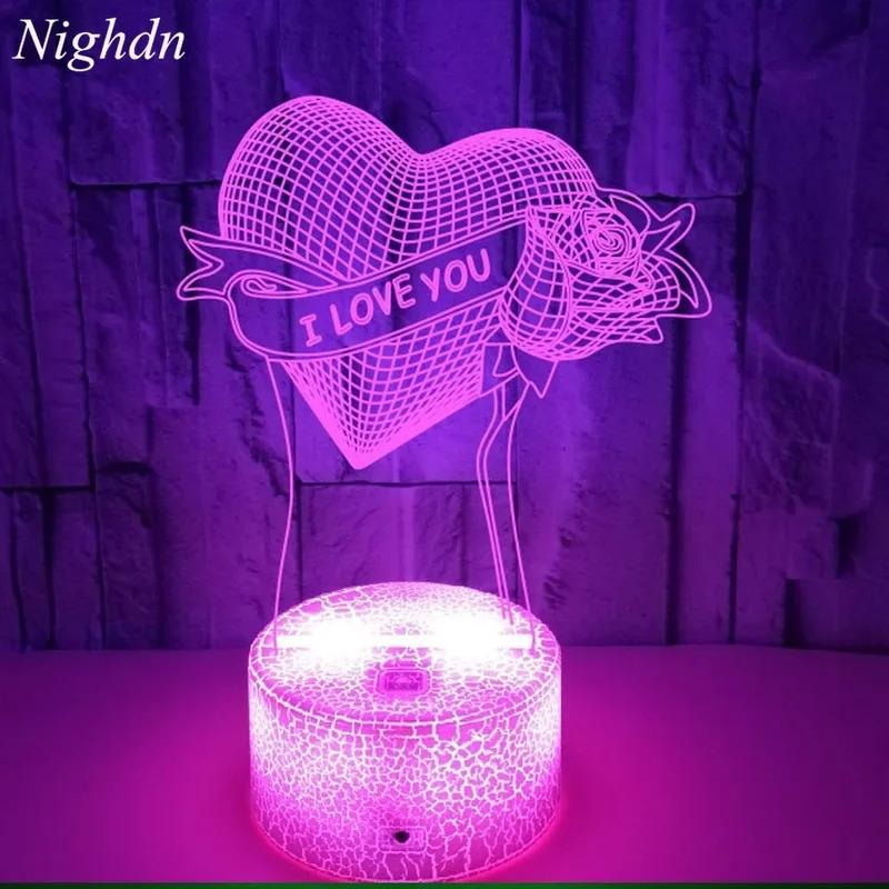 Nighdn Heart Rose Night Light for Room Decor 7 Color Change - TikTok ...
