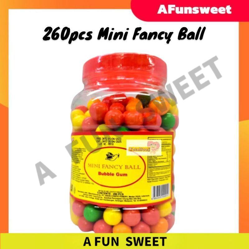 【Makanan Ringan】 Mini Fancy Ball Bubble Gum rainbow Chewing 260pcs ...