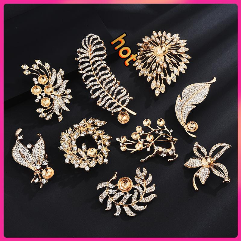 Fashion Alloy Elegant Brooch Versatile DIY Rhinestone Empty Mount ...