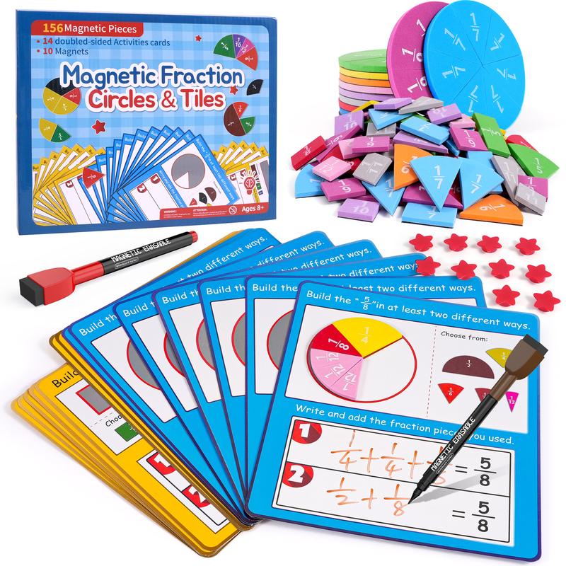 Magnetic Fraction Tiles & Fraction Circles Activity Classroom Set Math ...