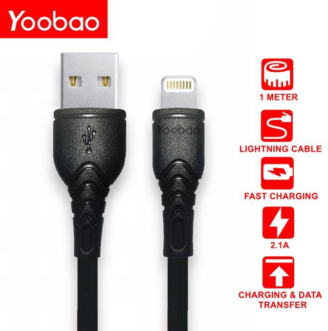 Yoobao C4 2.1A Speed Data & Charging Cable for Lightning 1M Plug ...