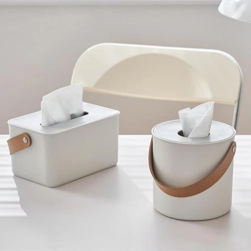 Fashion Round/Square Portable Tissue Box with Handle Drop-resistant ...