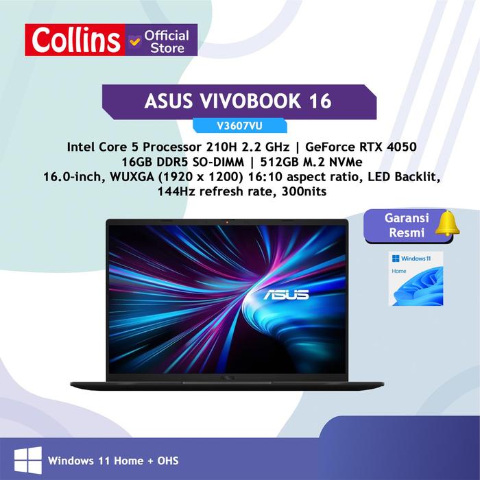 Promo ASUS Gaming V16 V3607VU CORE 5 210H RTX4050 16GB 512GB 16.0 144HZ ...