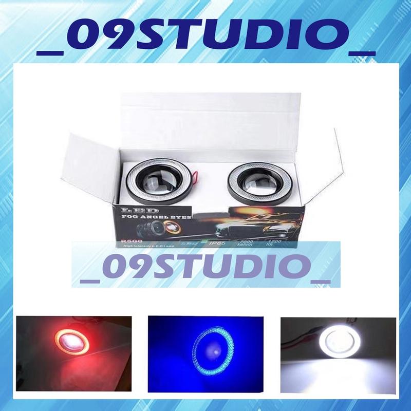 3200LM Car COB LED Angel Eyes Fog Light ring Lens Projector Halo ...