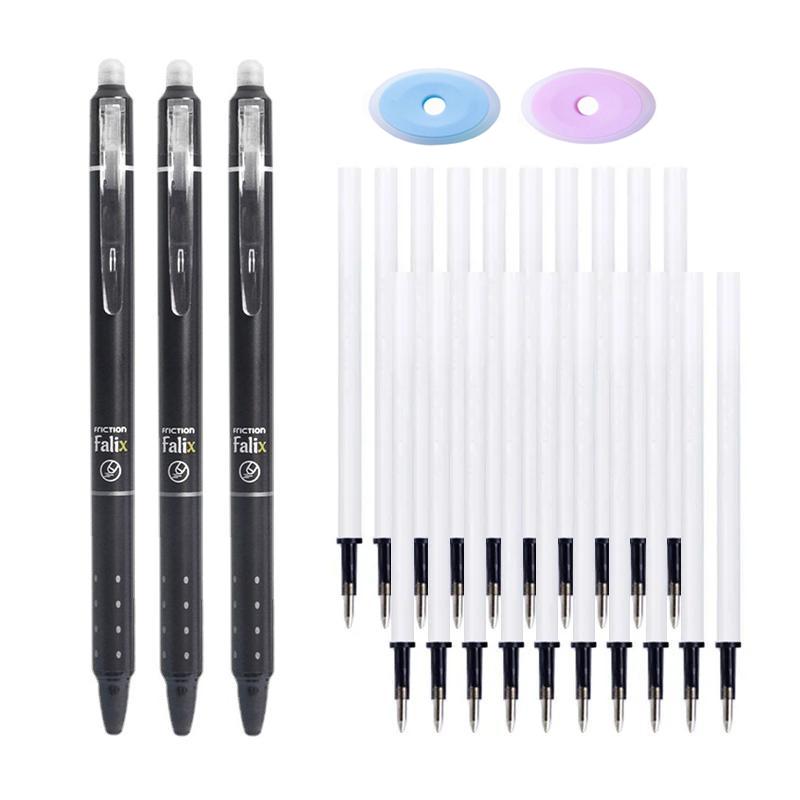 Pen Boleh Padam, Set Pen Gel, 0.5mm, Dakwat Biru / Hitam, Batang ...