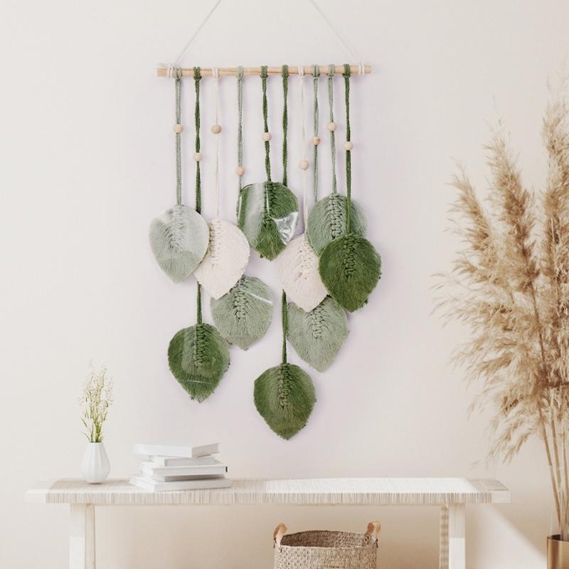 New Handmade Woven Leaf Macrame Cotton Rope Bohemian Macrame - TikTok ...