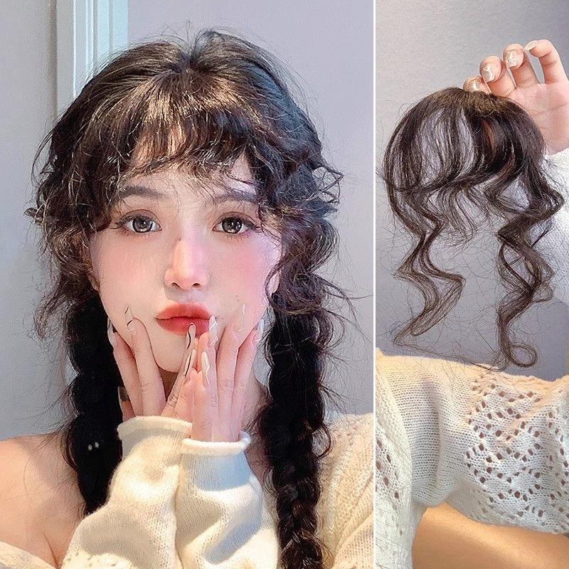 Real Hair Bangs Hairpiece for Women Natural Forehead Melard Air ...