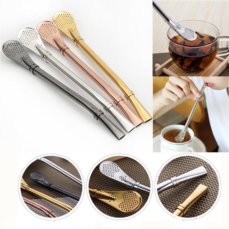 1PC Stainless Steel Drinking Straws Tea Strainer Cocktail Shaker ...