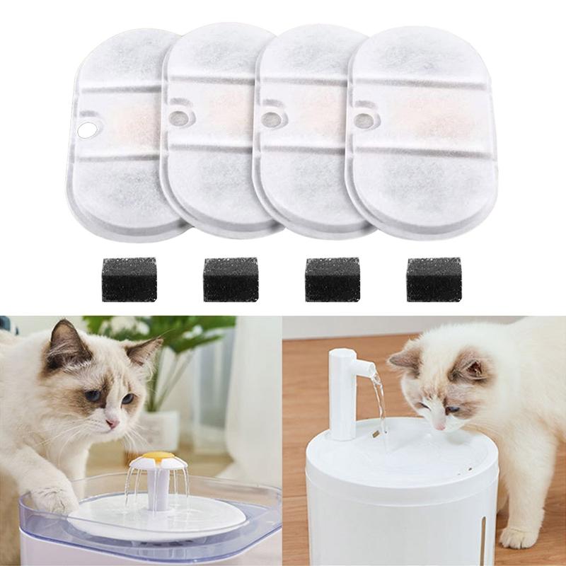 4 Pack Replacement Filters For Pet Fountain Unique Triple Filtration ...