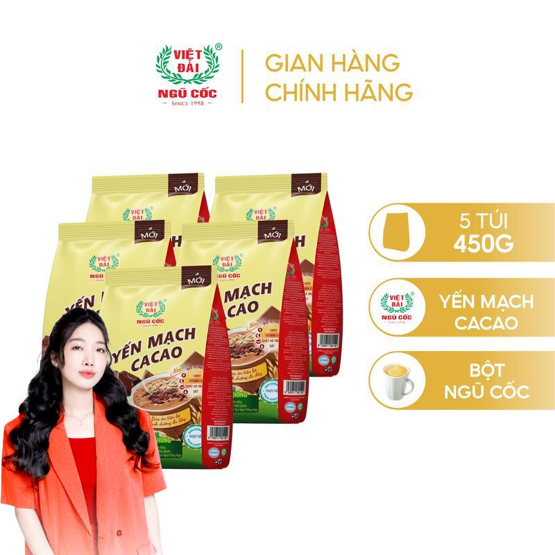 Combo 5 Bột Ngũ Cốc Yến Mạch Cacao Việt Đài Túi 450g Food Socola - TikTok Shop Vietnam