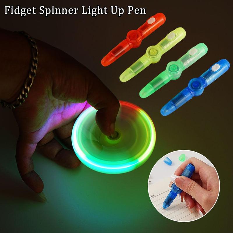 1pc Fidget Spinning Toy Gyro Ball Pen With Reliever Light Stress ...