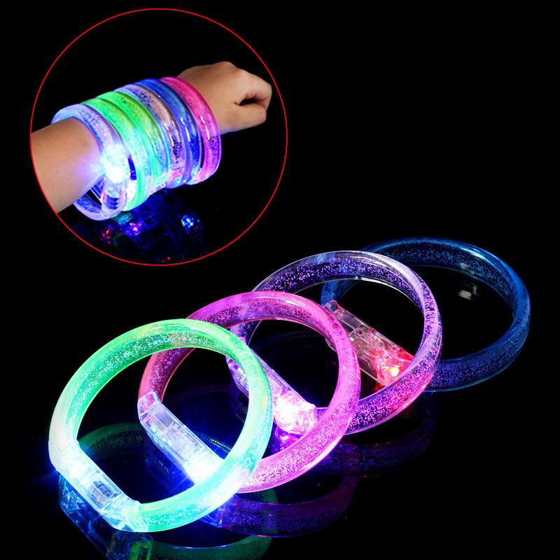Flashing Wrist Luminous Bangle Acrylic Luminous Colorful Bracelets ...