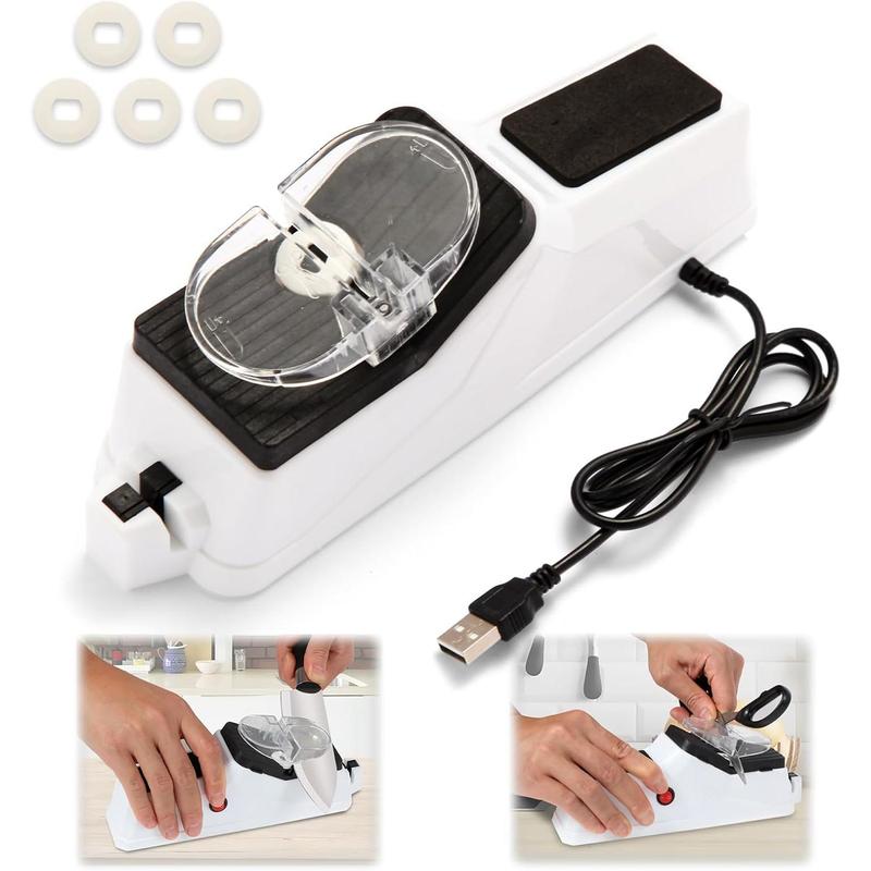 Electric Knife Sharpener Professional Tool for Home (USB) Double ...