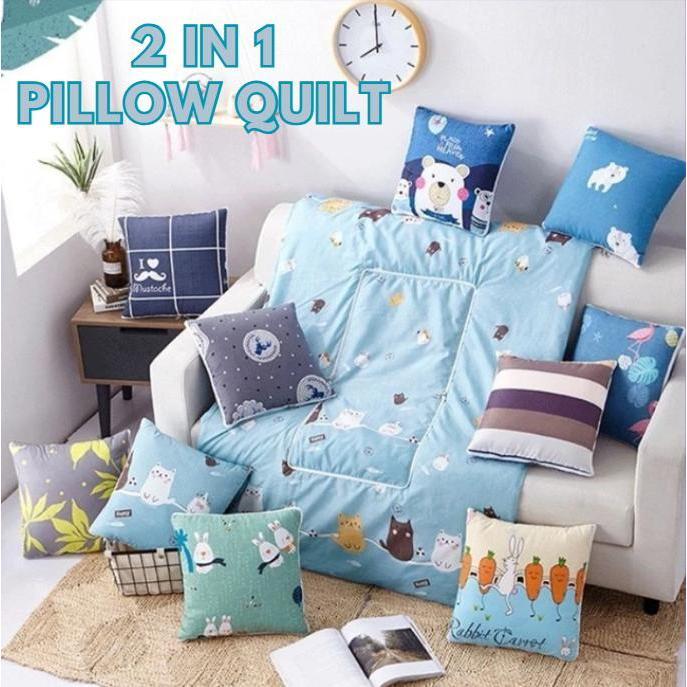 2 In 1 Soft Travel Blanket Pillow Warm Quilt Compact Foldabl - TikTok ...