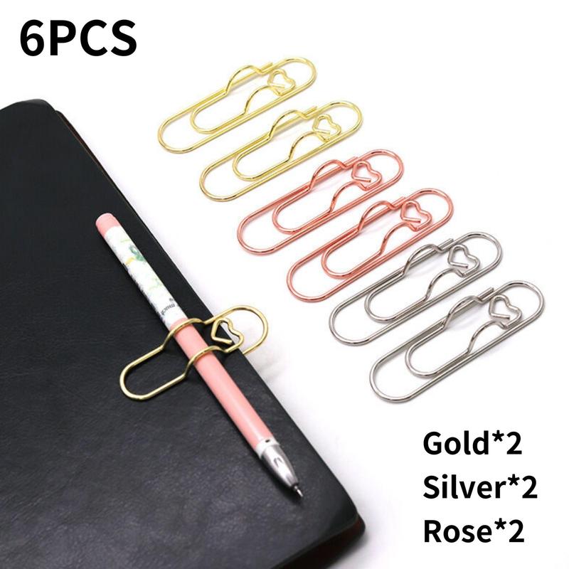 Metal Pen Clip, 6counts/set Mixed Color Portable Pen Holder, - TikTok Shop