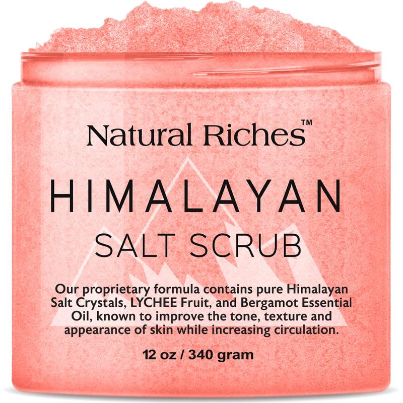 Himalayan Salt Exfoliating Body Scrub Lychee Bergamot Essential oil ...