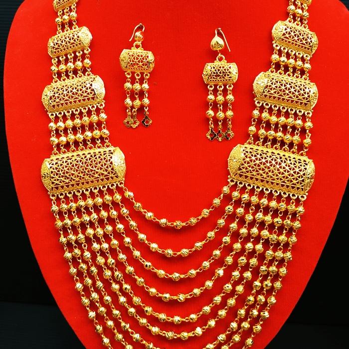 Kalung Dubai Susun 8 Set Anting / Kalung Etnik India / Kalun - Shop ...