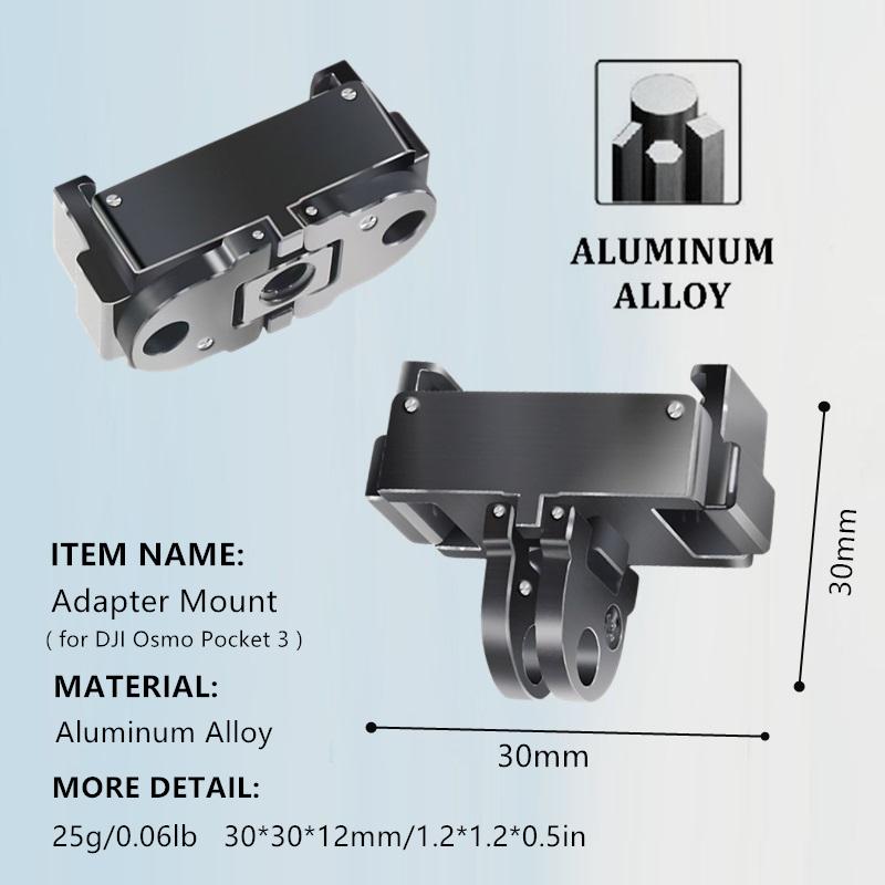 For DJI OSMO Pocket 3 Quick Detachable Bracket Adapter Aluminum Alloy ...