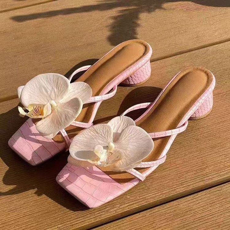 Kasut Tumit Tinggi Kaki Persegi, Tumit Chunky, Untuk Wanita, Gaya ...
