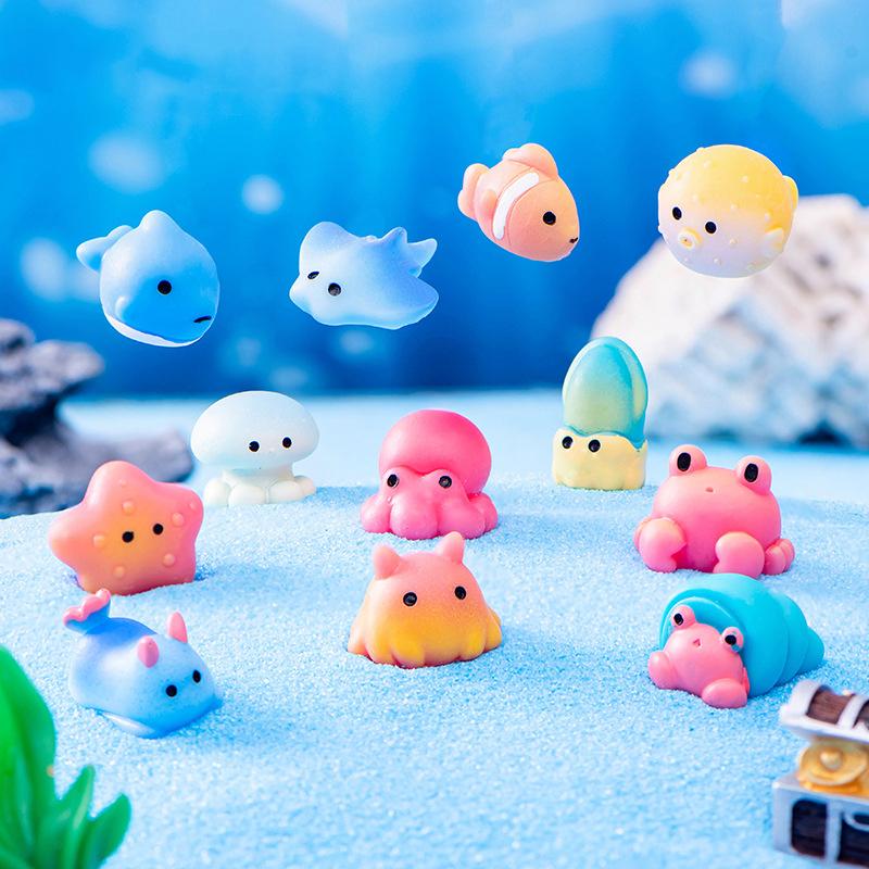 Creative Resin Ocean Animals Dolphins Qctopuses Jellyfish Figurine ...