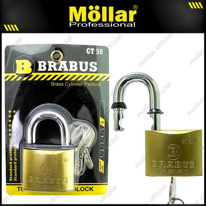 Jual BRABUS GT50 Short Gembok Kuningan 50 mm Leher Pendek Computer Key ...