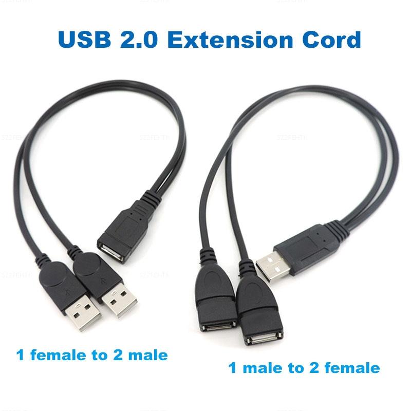 USB2.0 USD A 1 Male female Plug To 2 male Female Socket Extension ...