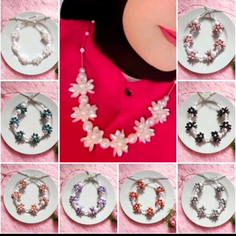 kalung hijab mutiara necklace premium, handmade bisa panjang - Shop ...