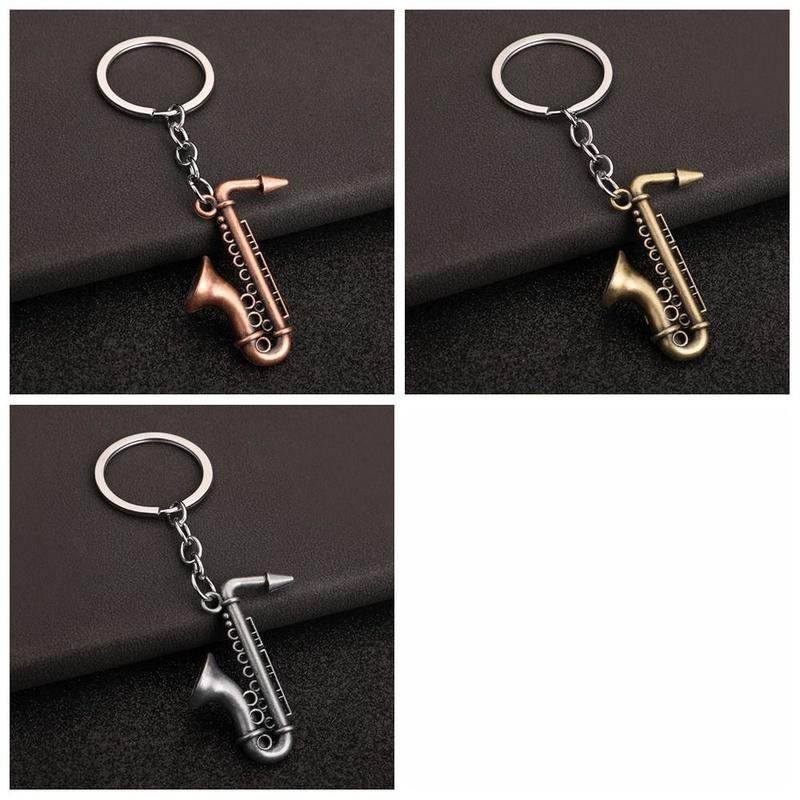 Creative Mini Toys Mini Instruments Keychain Saxophone Zinc Alloy ...