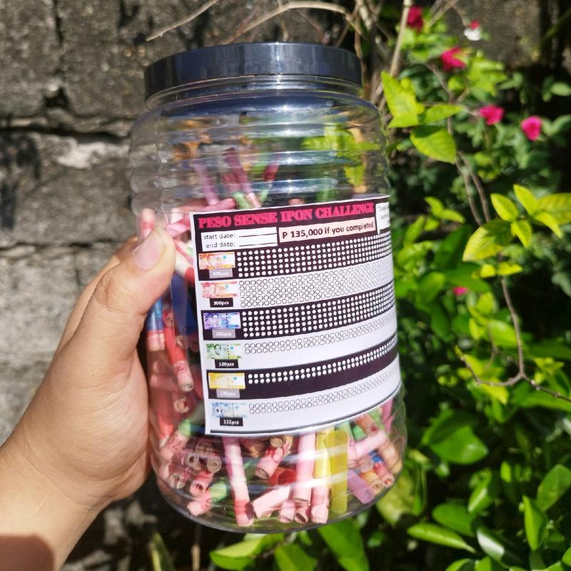 IPON challenge alkansya transparent clear plastic jar 20 ...