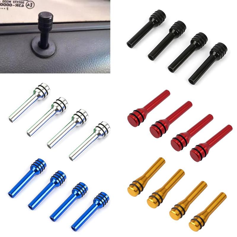 4pcs Car Door Lock Pin Cover Alloy Auto Interior Gate Bolts Pins ...