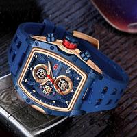 Men's Sporty Barrel Shaped Quartz Watch, Fashionable Luminous ...