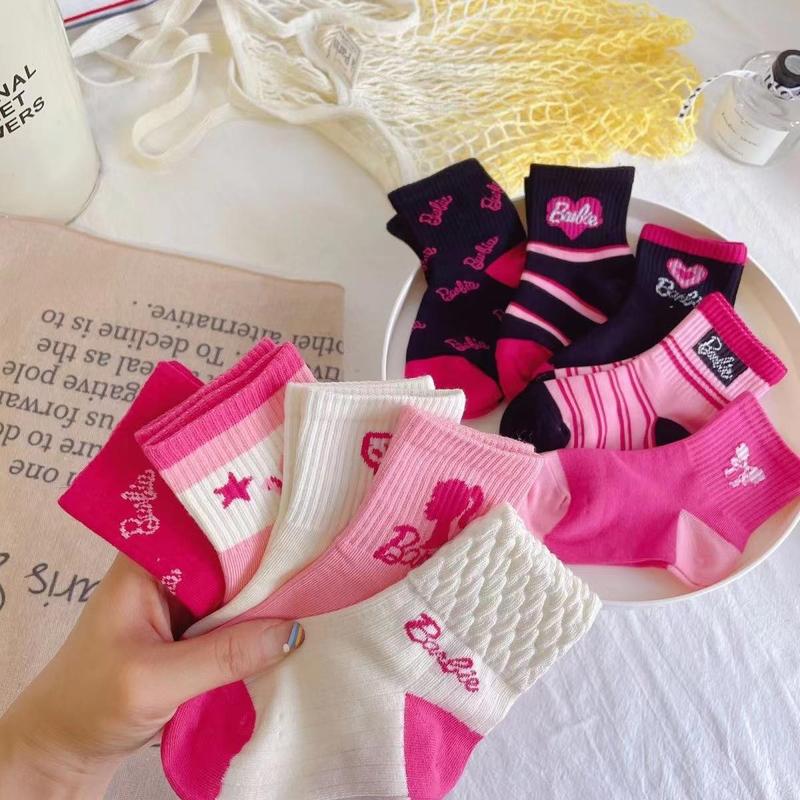 Kids 5 pairs Socks with Pouch Pink Style Socks 3-8 yrs old - TikTok ...