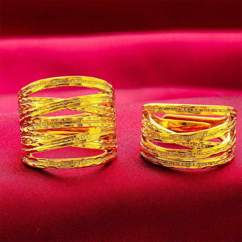 Cincin Titanium Bersalut Emas, untuk Wanita, Cincin Nabila, Tidak ...