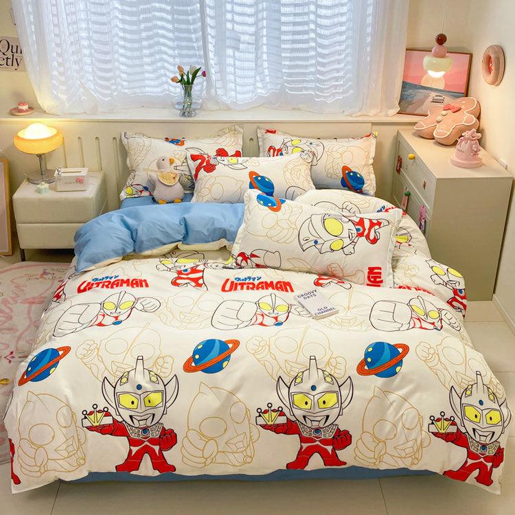Cartoon Ultraman Superman 4 IN 1 Bedding Sets Dormitory Bedroom ...