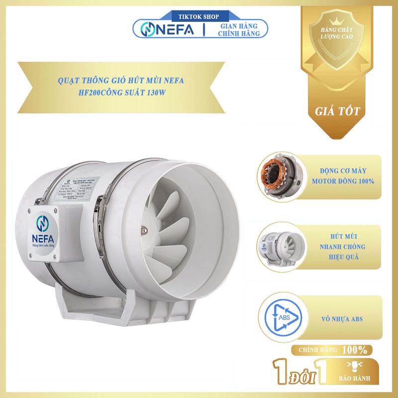 Quạt thông gió hút mùi Nefa HF200 công suất lớn 130W, phù hợ - TikTok ...