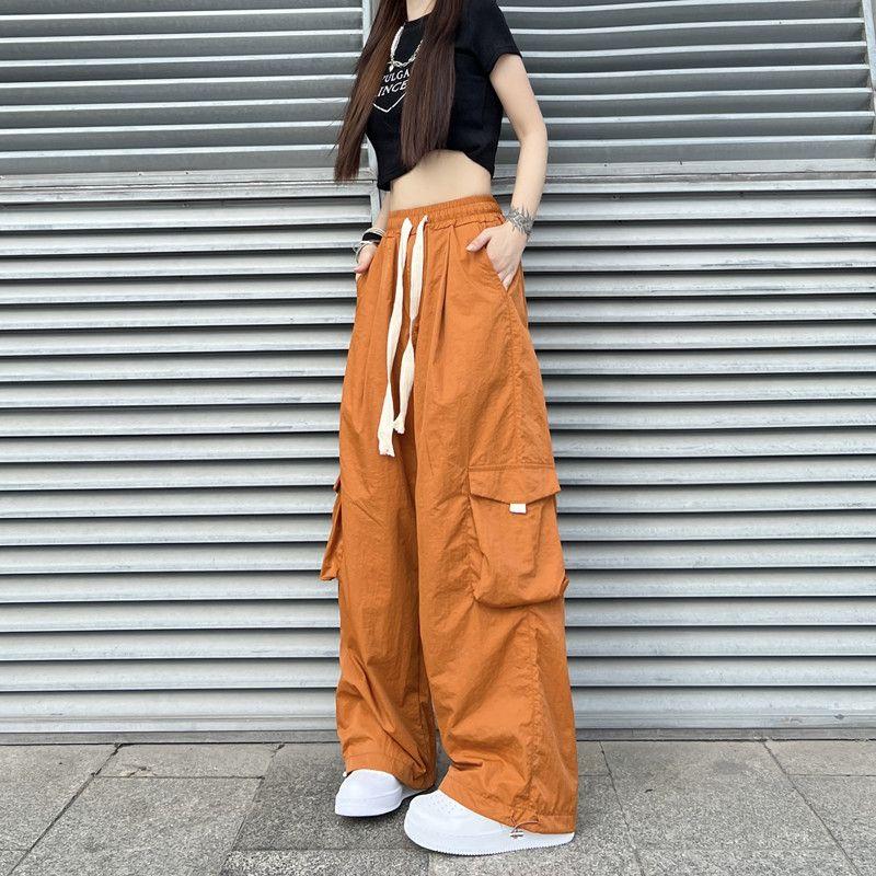 Seluar Kargo, Retro Amerika, Kaki Lebar Merah, Uniseks, Rekaan - TikTok ...