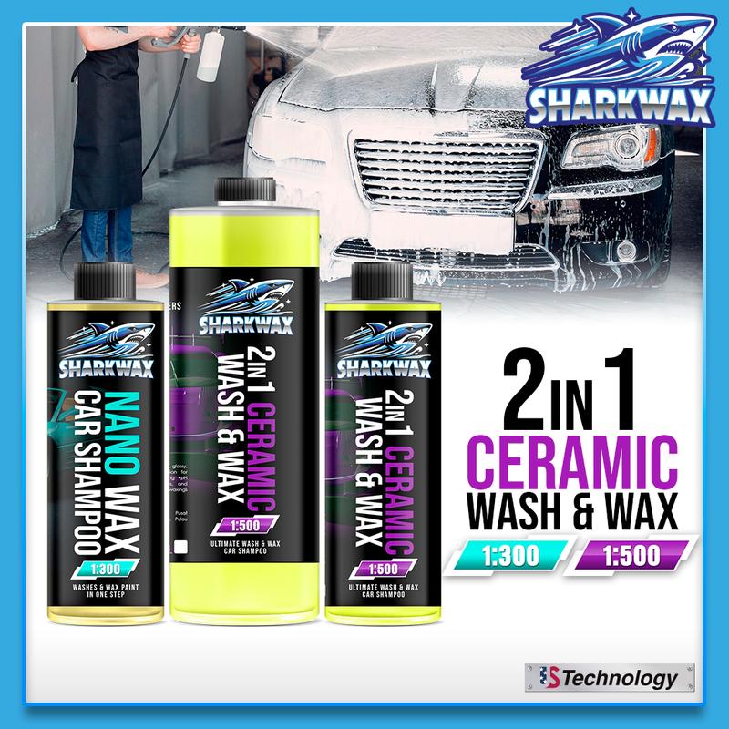SharkWax 2 IN 1 Ceramic Wash & Wax Shampoo Nano Wax Car Wash - TikTok ...