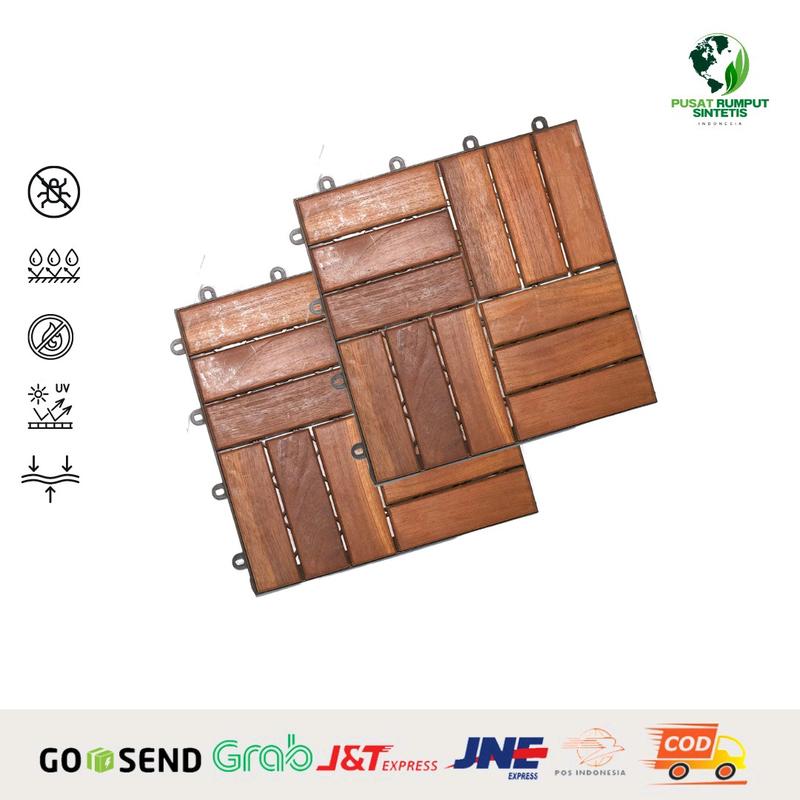 Decking tile asli kayu jati 30 cm x 30 cm - Shop | Tokopedia