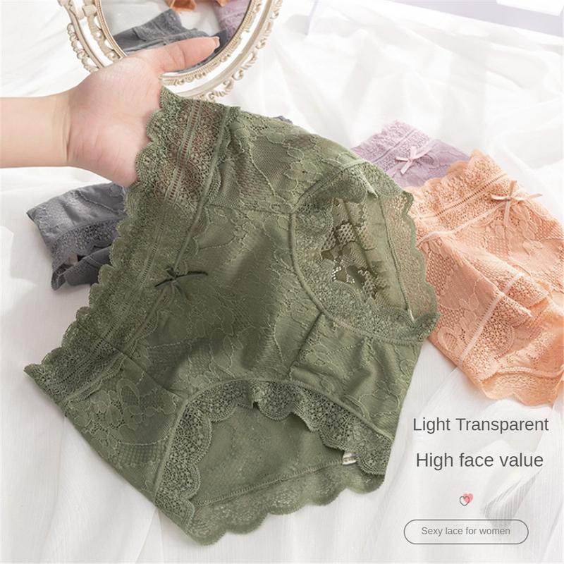 Seamless Lace Panties Sweet Girls Mid-waist Briefs Breathabl - TikTok ...