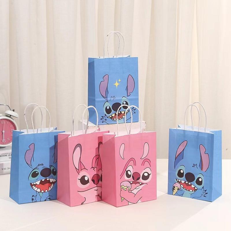 Beg Tote, Lilo & Stitch, Bahan Kertas, Set 6, Beg Pembungkusan - TikTok ...