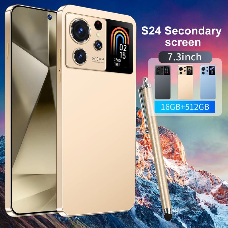 Telefon Bimbit, S24 Ultra, Skrin Naib Berlubang Sebenar, Android ...