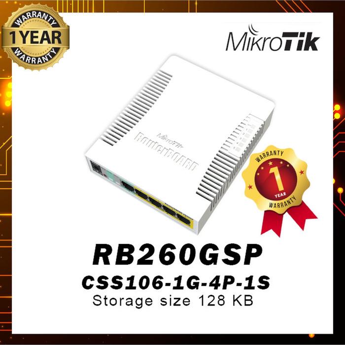 Jual MIKROTIK RB260GSP Routerboard Switch 5 Port Gigabit PoE 1 Slof ...