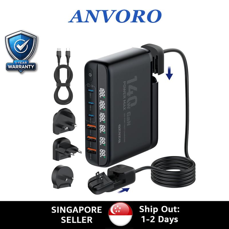140W GaN USB-C Charger, 6-Port PD QC5.0 Fast Charging Hub fo - TikTok ...