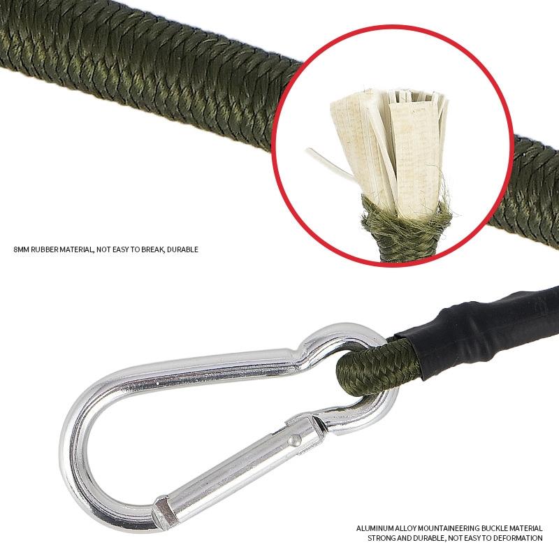 Outdoor Carabiner Elastic Rope 8mm Thick Elastic Rope Luggage Binding ...