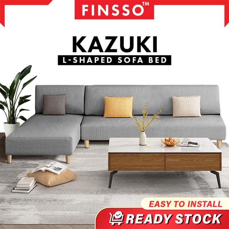 FINSSO: KINGSLEY L Shape Sofa / 4 Seater Foldable Sofa Bed / - TikTok Shop Malaysia