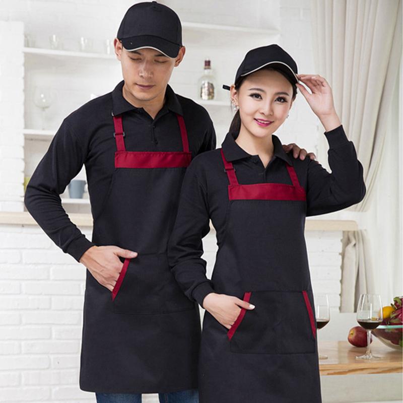 Apron Memasak Pembakar Halter, Uniseks, Apron Dapur dengan Poket ...